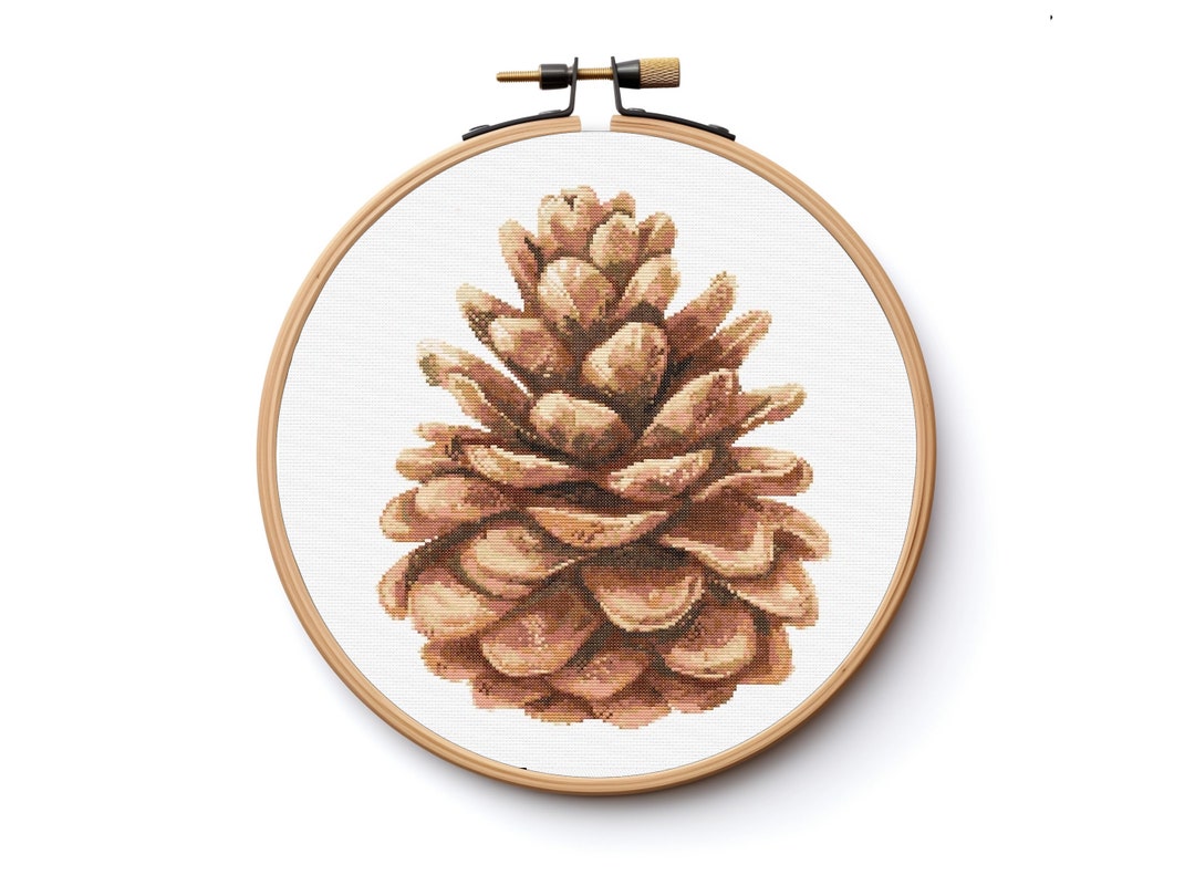 Pine Cone Cross Stitch Pattern Instant DMC Counted Sewing Modern ...