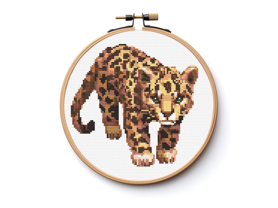 Leopard Cross Stitch Pattern Sewing Embroidery DMC Wildlife Africa ...