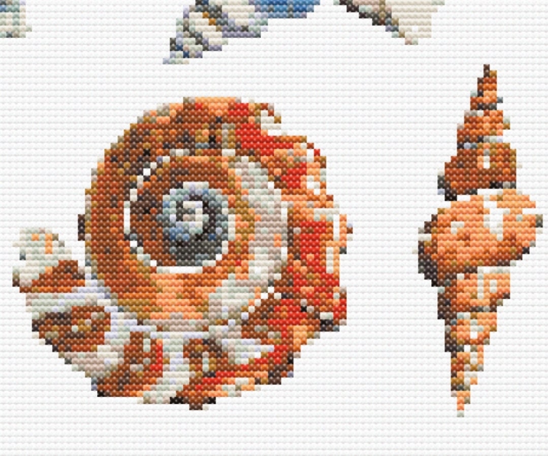 Sea Shells Cross Stitch Sewing Embroidery Pattern Instant DMC Download ...