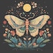 Lunar Moth Botanical Cross Stitch Pattern Sewing Modern Embroidery ...