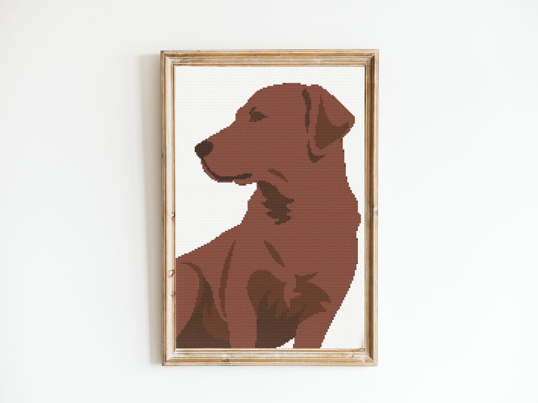 Brown Labrador Cross Stitch Pattern Sewing Embroidery DMC Wildlife ...