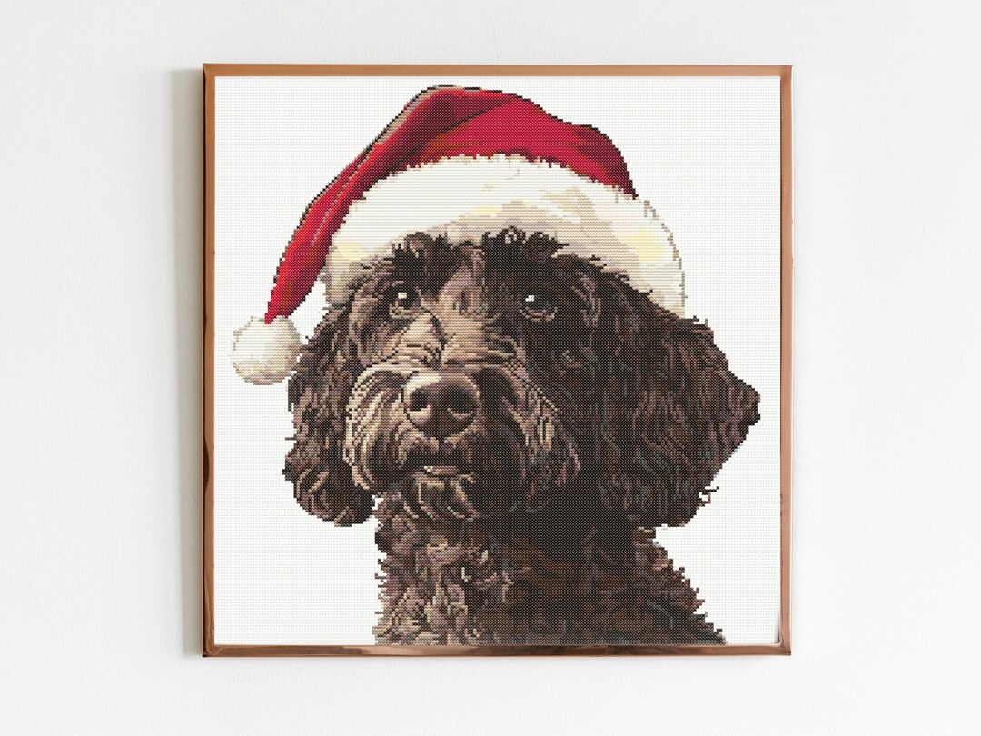 Christmas Labradoodle Dog Cross Stitch Pattern Sewing Embroidery DMC ...