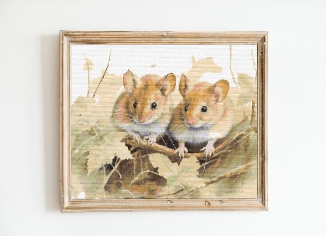 Field Mice in a Woodland Clearing Cross Stitch Sewing Embroidery ...