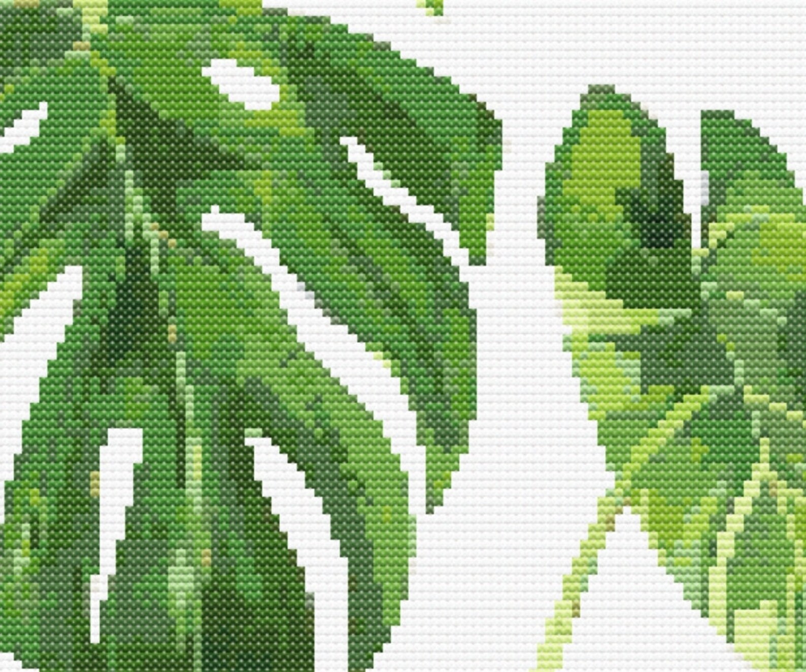 Monstera Leaves Botanical Cross Stitch Sewing Modern Embroidery Pattern ...