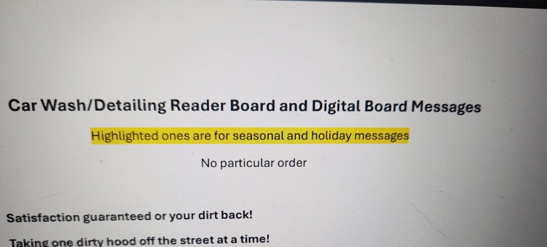 Carwash Car Wash or Detailing Business Digital Sign Reader Board ...
