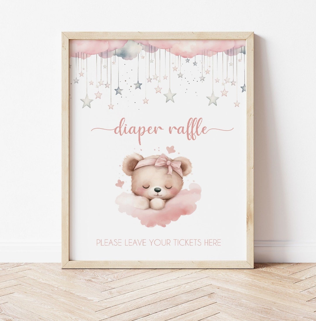 Diaper Raffle Table Sign Teddy Bear Baby Shower Printable as is 0102 - Etsy