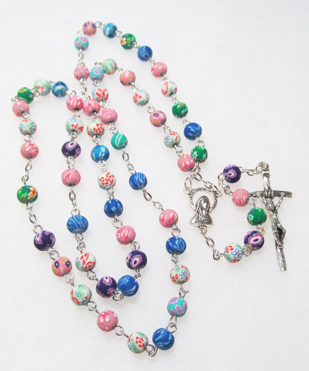 Rosary, Polymer Clay 6mm Beads, Traditional 5 Decade Rosary, Our Lady ...