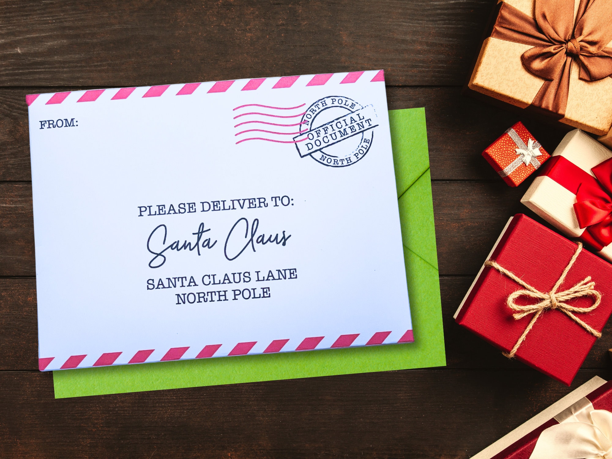 Addressed to Santa Envelope | Printable Envelope to Santa | Christmas ...