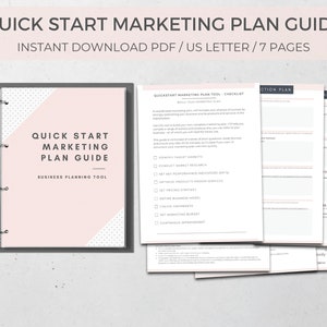 Quick Start Marketing Plan Guide // Business Marketing Tool // Instant Download PDF // US Letter ...
