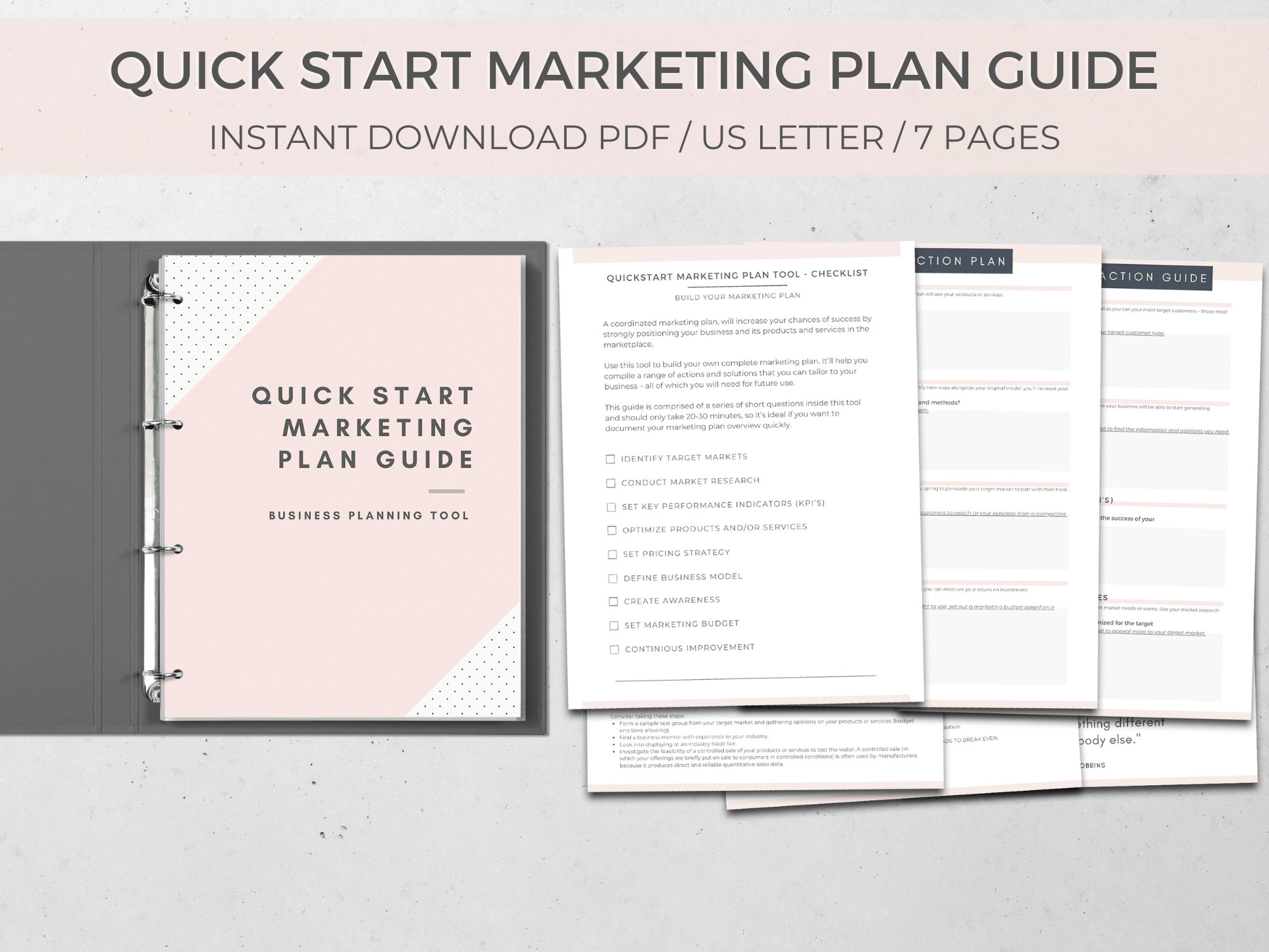 Quick Start Marketing Plan Guide // Business Marketing Tool // Instant ...