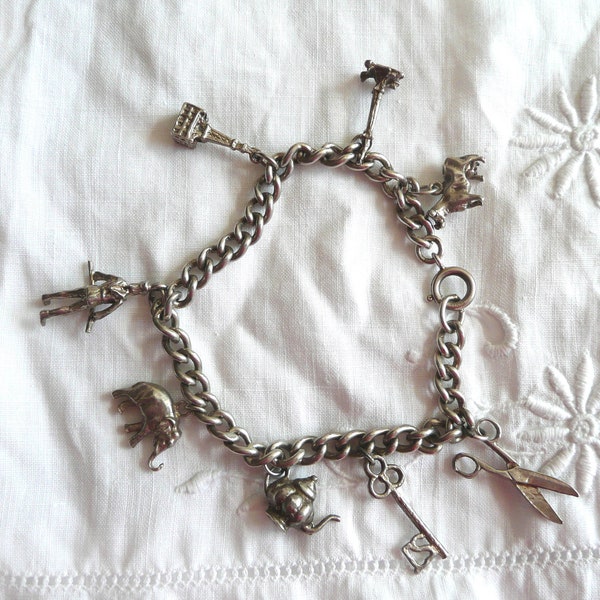 Silver Charm Bracelet - Etsy UK