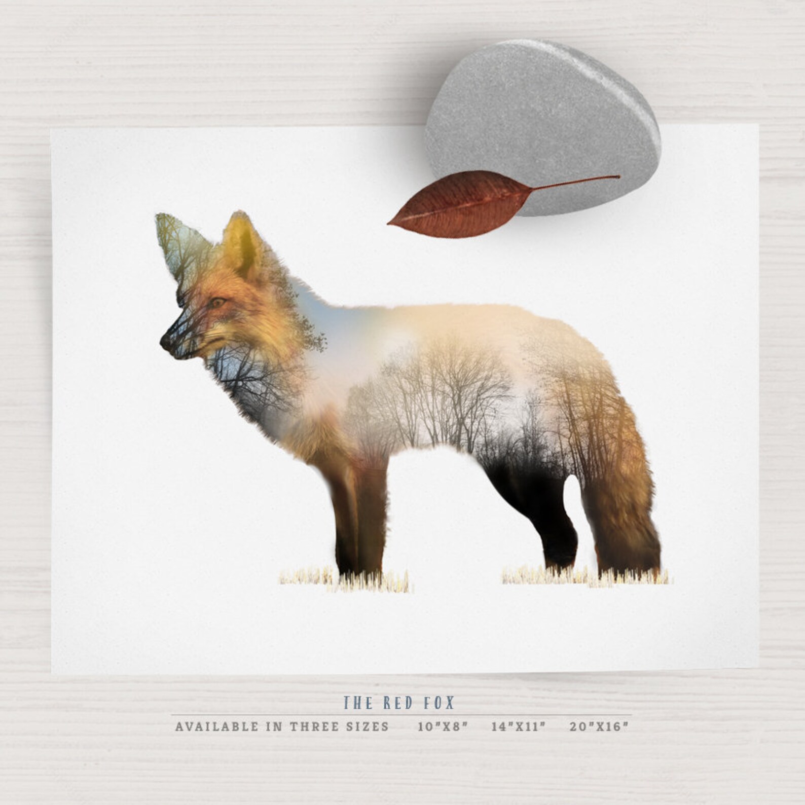 The Fox Print Nature Art Fox Wall Prints Silhouette Print - Etsy