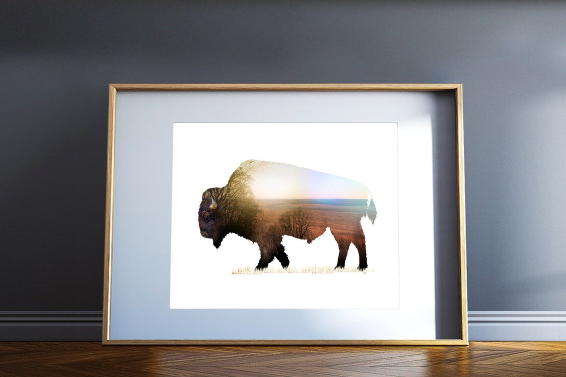 The Buffalo Print Bison Print Buffalo Animal Prints Wall - Etsy