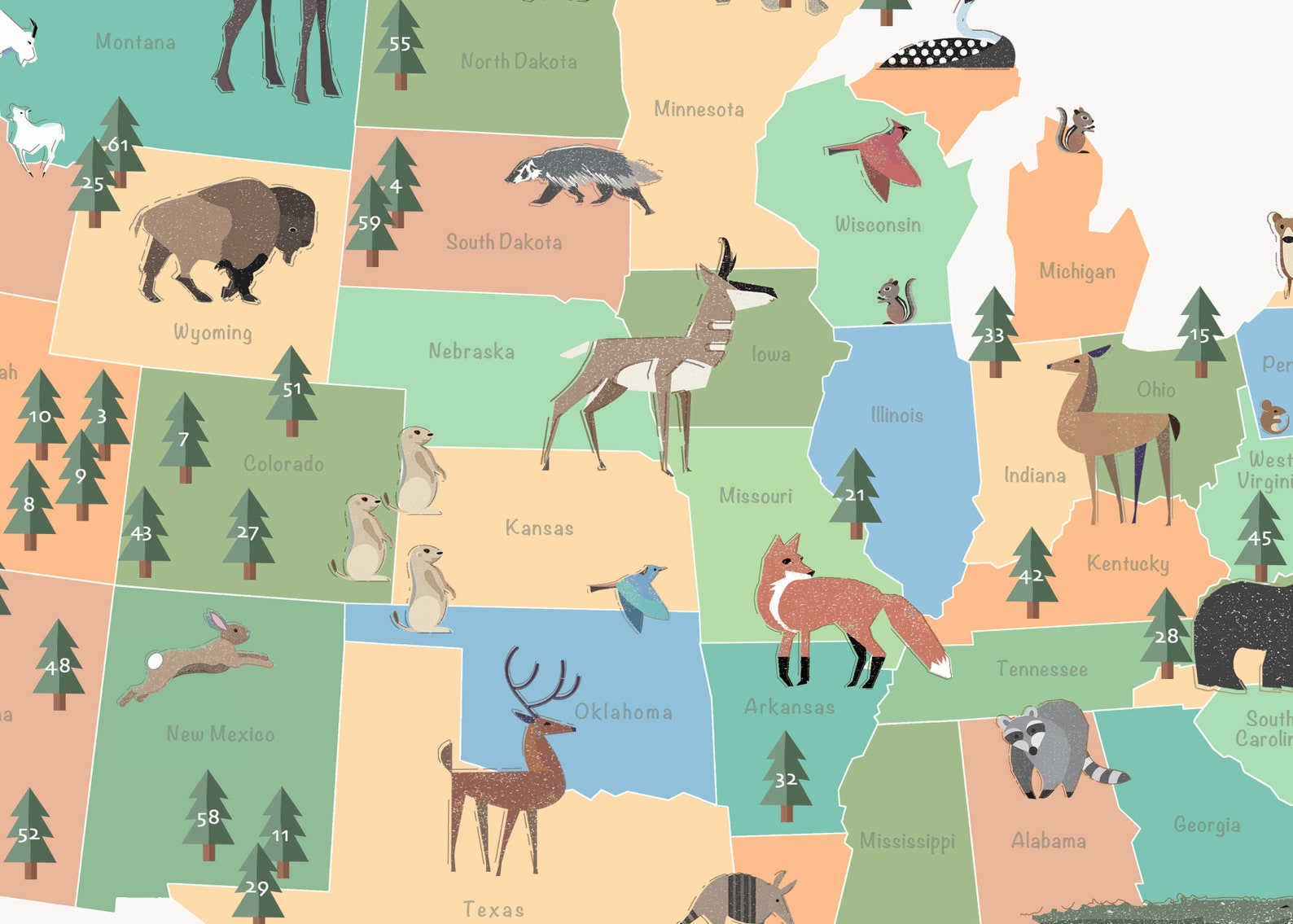 National Park Map National Parks Download Printable File - Etsy