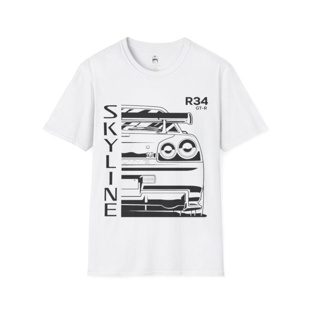 Nissan Skyline GT-R R34 T-shirt, JDM Racing Car Tee, Automotive ...