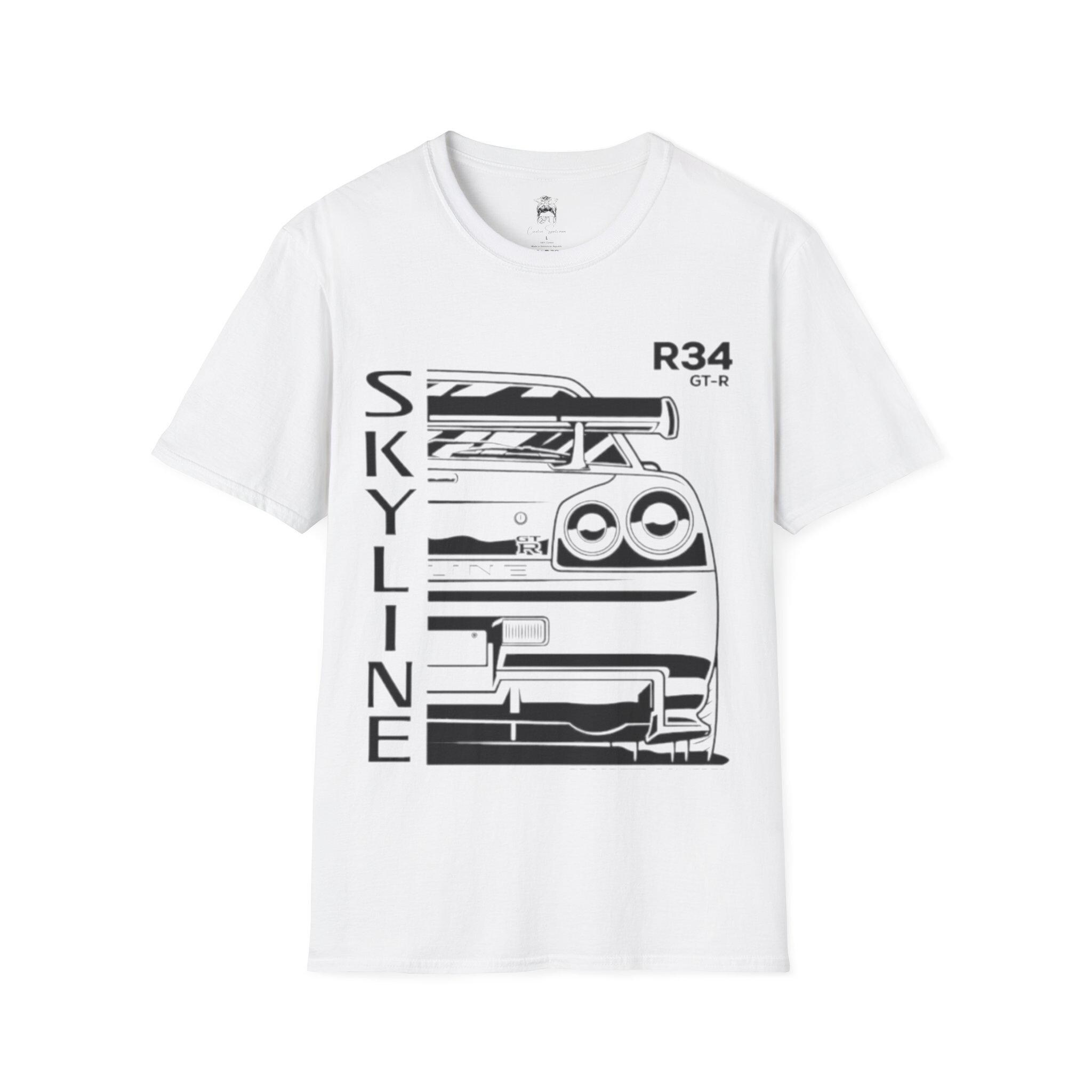 Nissan Skyline GT-R R34 T-shirt, JDM Racing Car Tee, Automotive ...