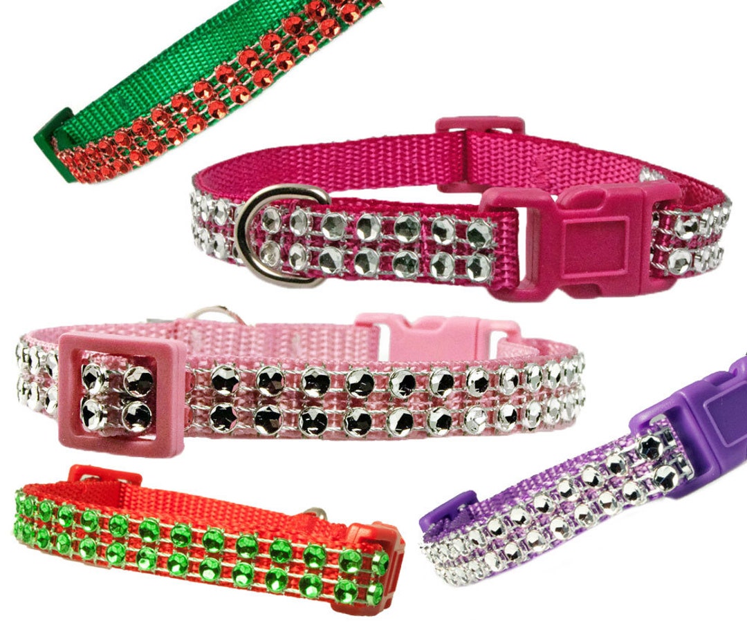 Rhinestone 3/8" Dog Bling Collar - Etsy