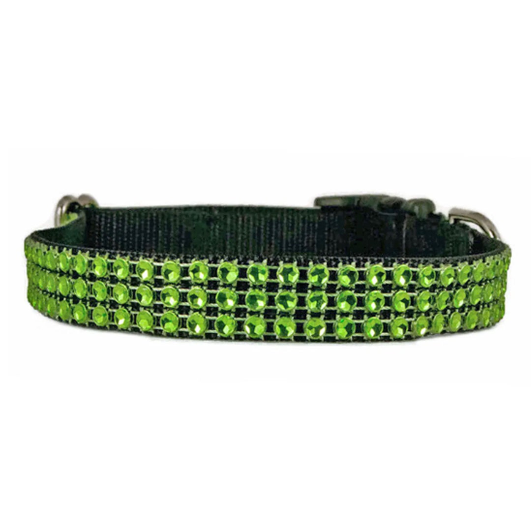Lime Green Rhinestone 5/8" - 1.5" Black Dog Collar - Etsy