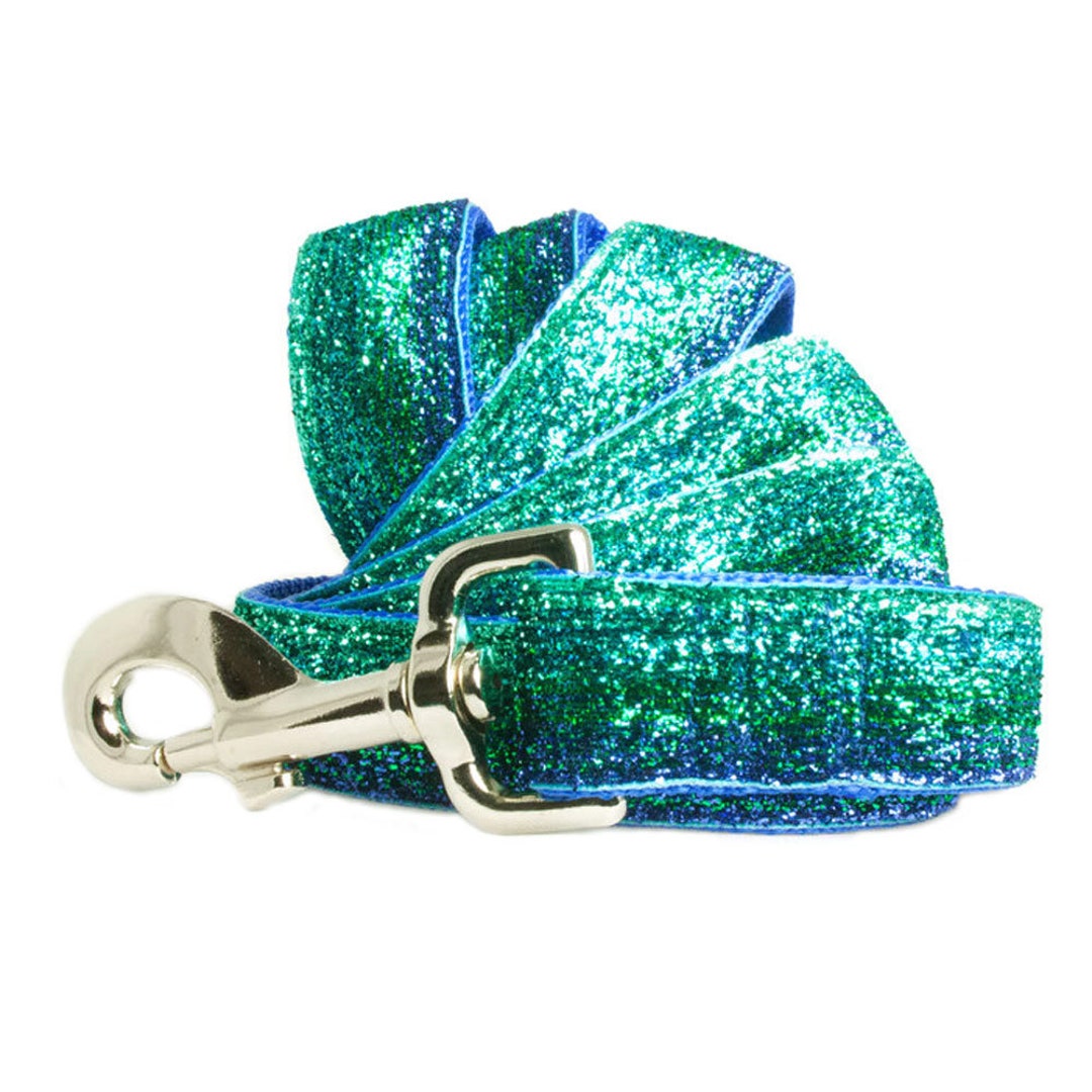 Ombre Blue-green Glitter Leash 5/8, 3/4 or 1 Sparkle Bling Dog Leash - Etsy
