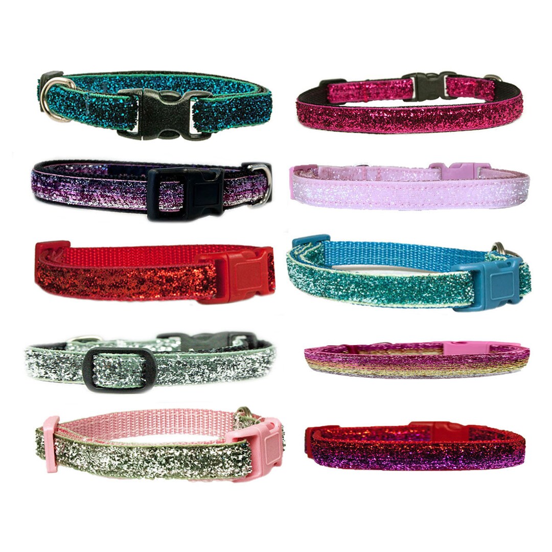 Fancy 3/8" Glitter Small DOG Collar | Sparkle Dog Collar | 15+ Colors ...