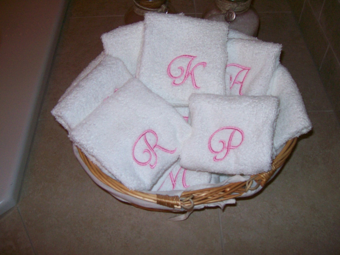 Charming Celebrations: Set of 10 Personalized Embroidered Face Towels ...