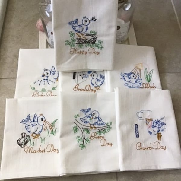 Kitchen Towels Embroidery Designs - Etsy