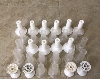 Crafters’ Delight: Set of 30 Empty Plastic Thread Spools for DIY ...