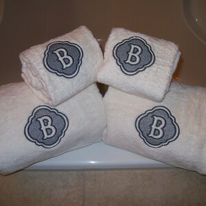 Custom Embossed Monogram Towel Set 2 Bath Towels and 2 Hand Towels - Etsy