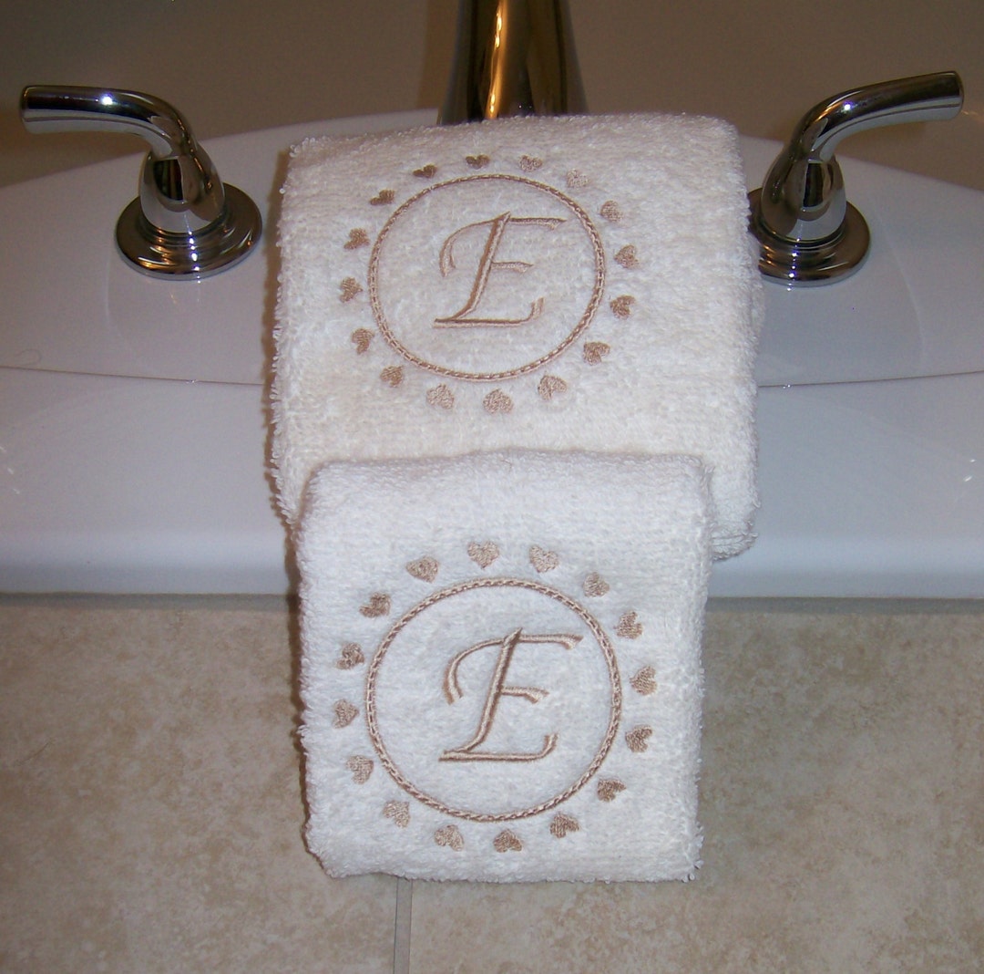 Love Letters: Embroidered Personalized Hand Towels With Heart Design ...