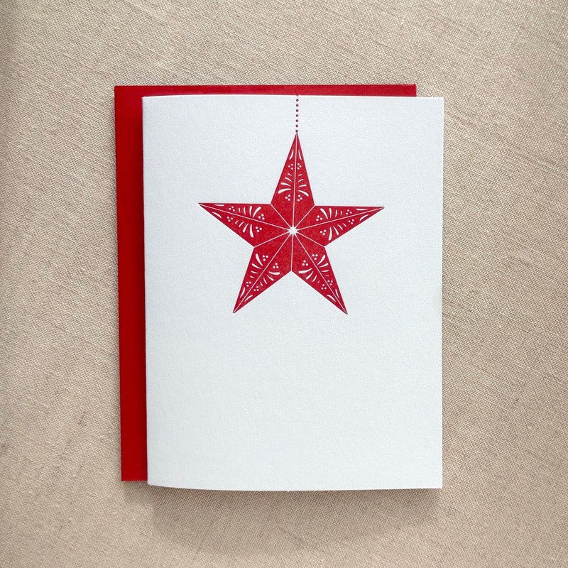 Christmas Star Card - Etsy