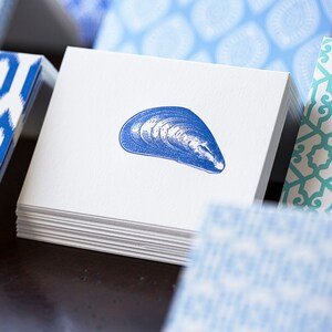 Mussel Letterpress Card Set - Etsy