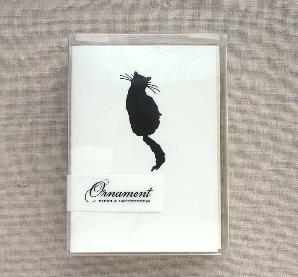 Cat Letterpress Card Set - Etsy