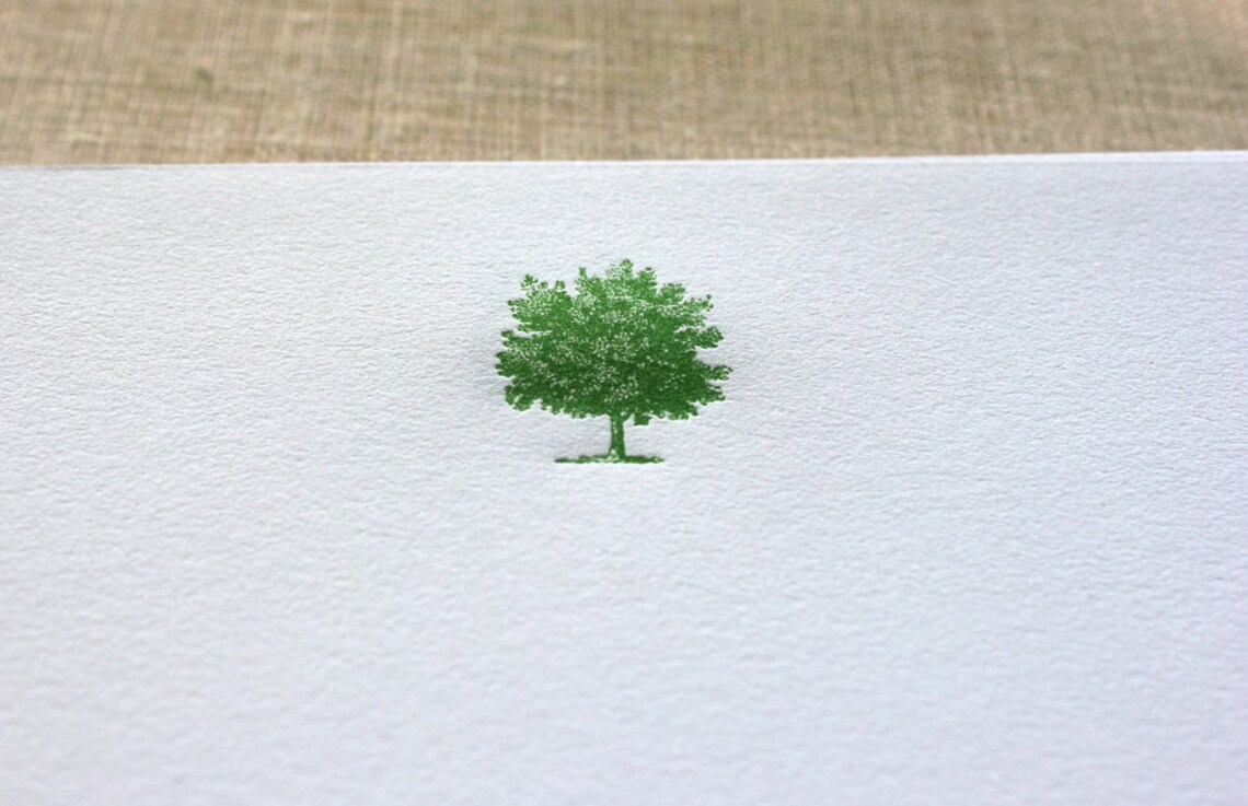 Cotton Writing Paper With Letterpress Tree - Etsy