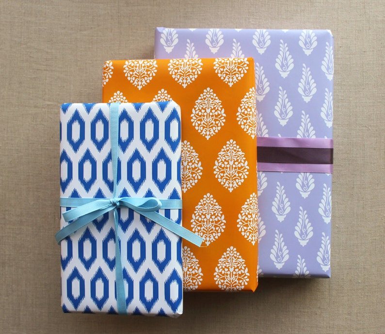 Lavender Indian Ornament Gift Wrap - Etsy