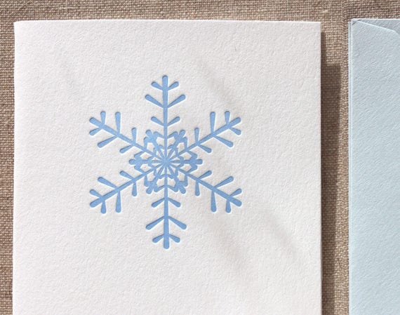 Snowflake Letterpress Card Set - Etsy