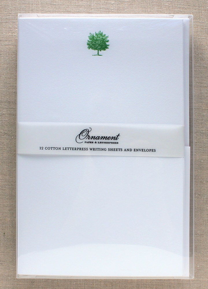 Cotton Writing Paper With Letterpress Tree - Etsy