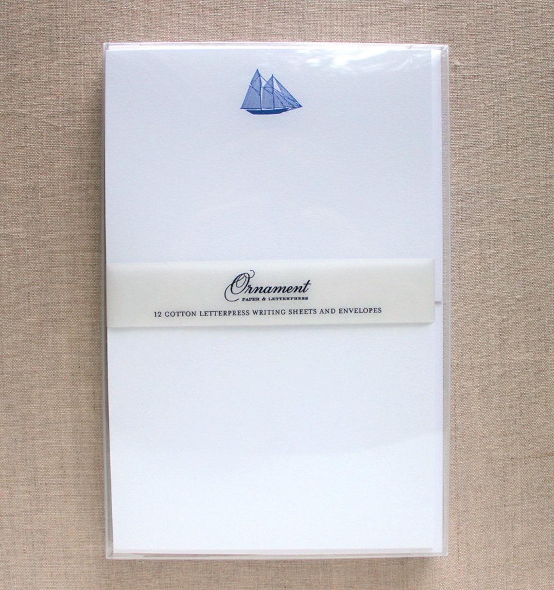 Cotton Writing Paper With Letterpress Sailboat - Etsy