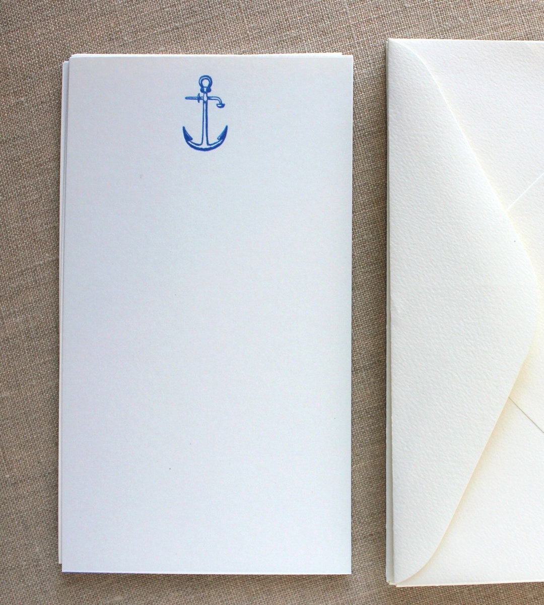Flat Card Set With Letterpress Anchor (vertical) - Etsy