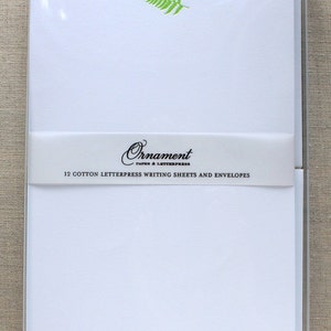 Cotton Writing Paper With Letterpress Fern - Etsy