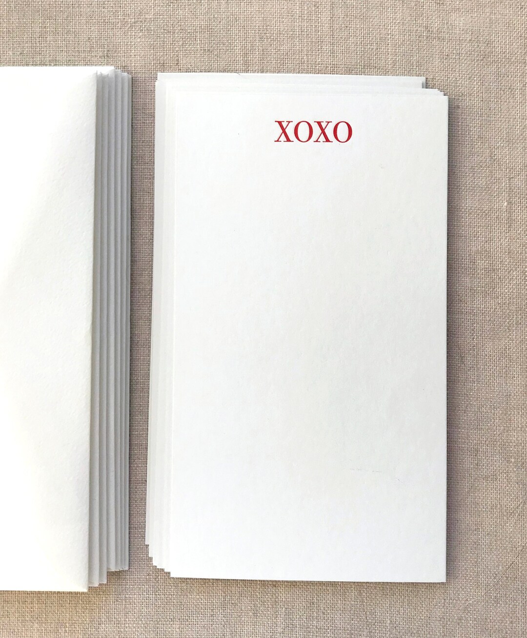 Flat Card Set With Letterpress XOXO (vertical) - Etsy