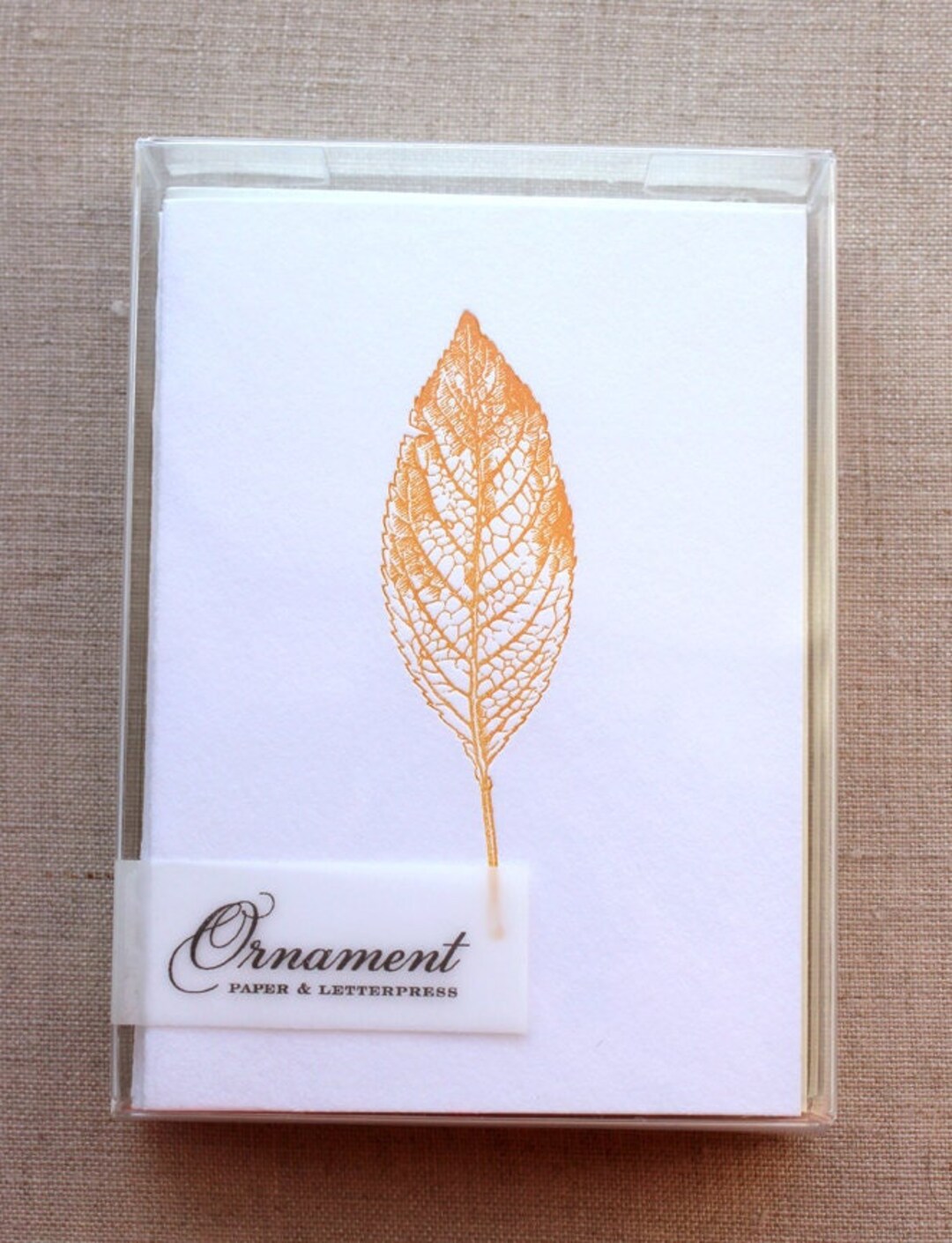 Single Leaf Letterpress Card Set - Etsy
