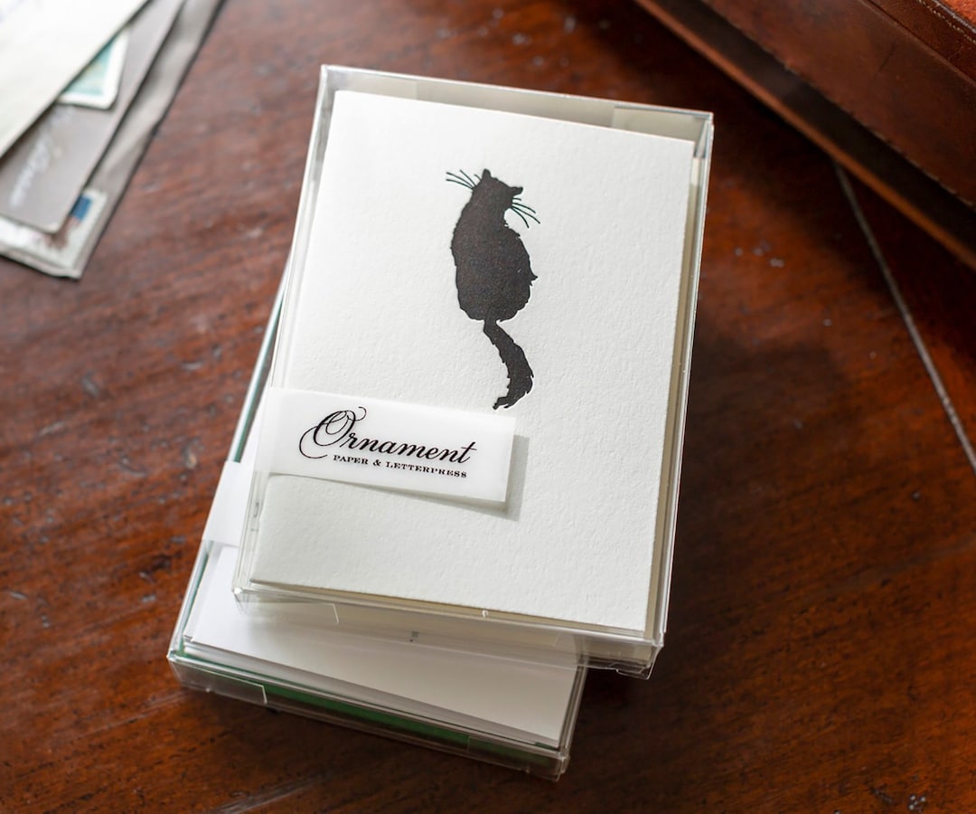 Cat Letterpress Card Set - Etsy