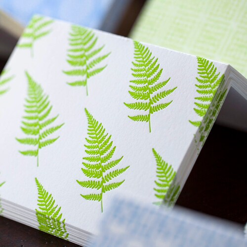 Blue Wildflower Letterpress Card Set | Etsy