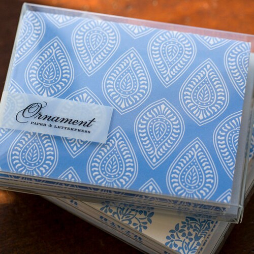 Blue Wildflower Letterpress Card Set | Etsy