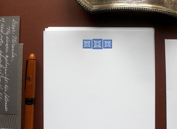 Cotton Writing Paper With Letterpress Italian Tile Motif - Etsy