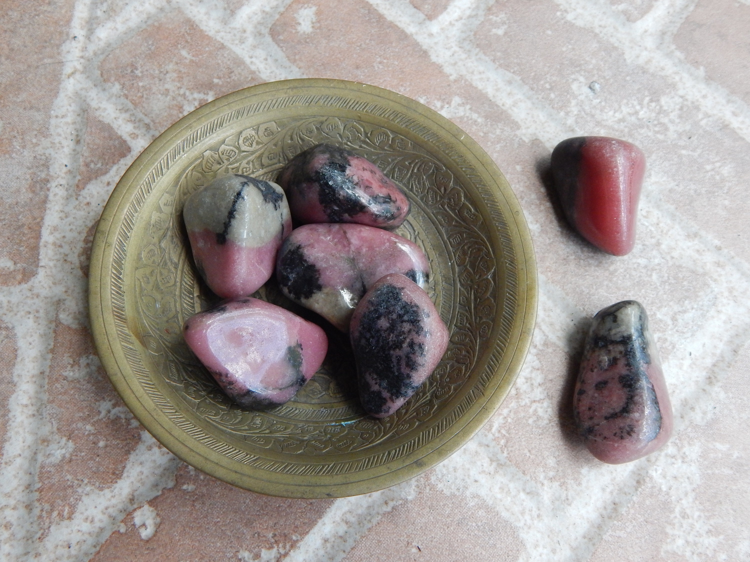 Vibrant Rhodonite Tumbled Stone | Etsy