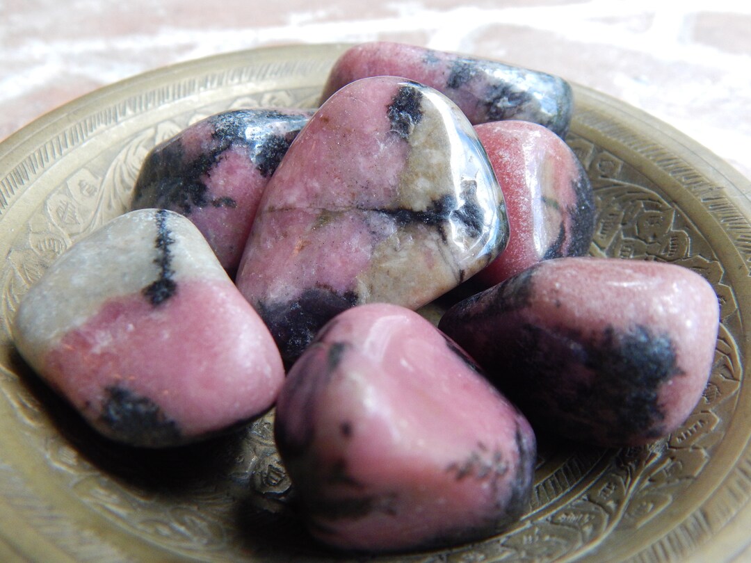 Vibrant Rhodonite Tumbled Stone - Etsy