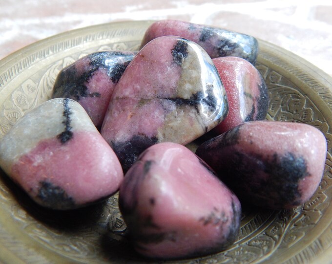 Vibrant Rhodonite Tumbled Stone - Etsy