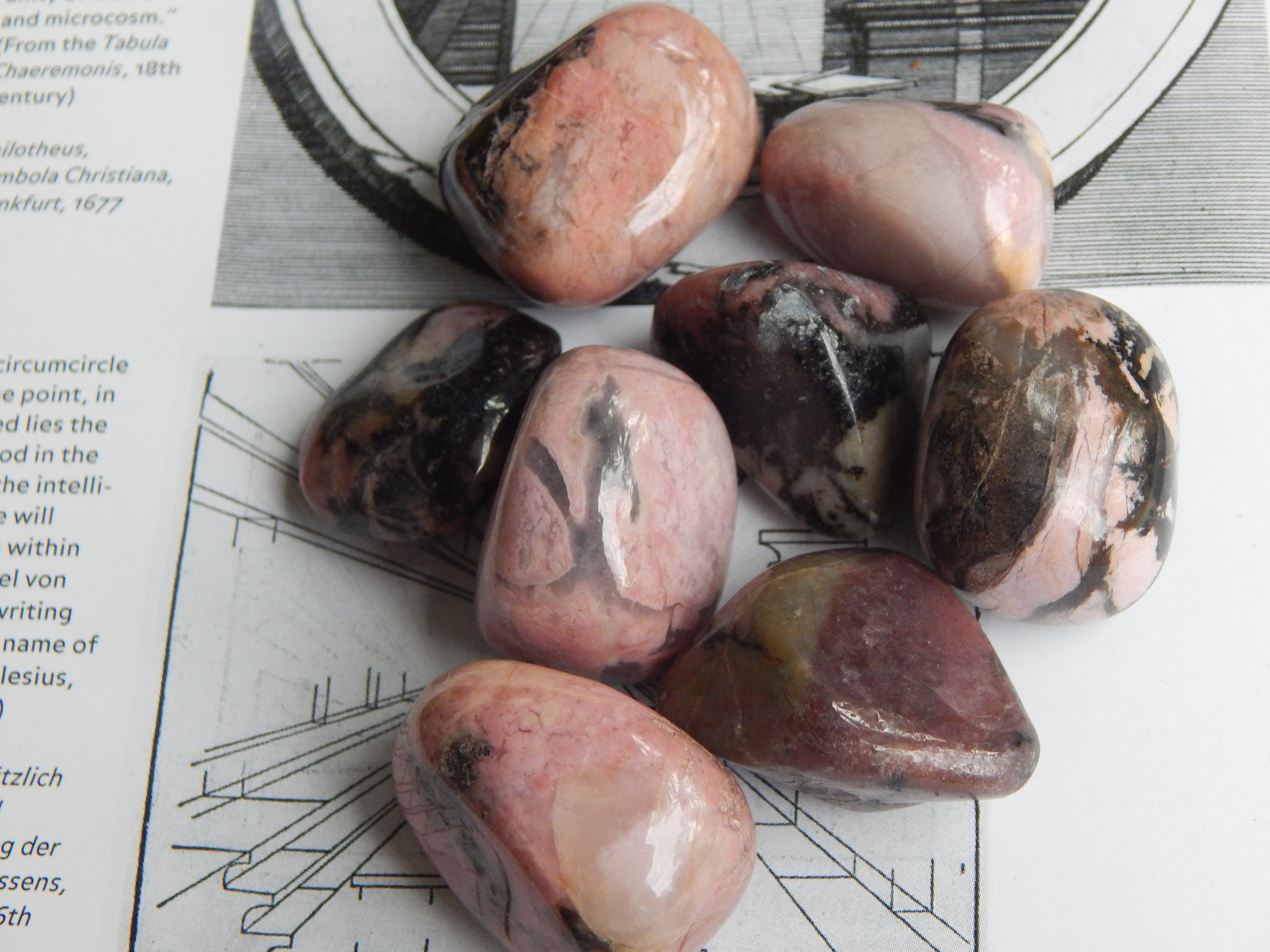 Vibrant Rhodonite Tumbled Stone | Etsy