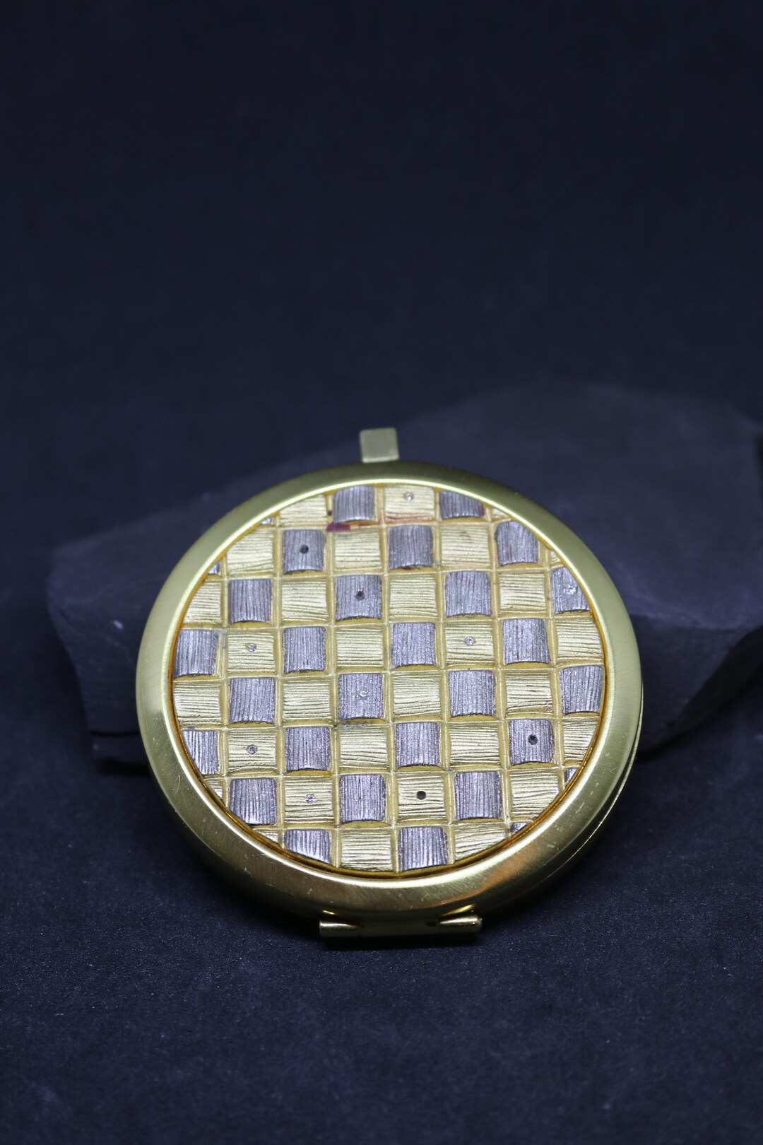 Vintage Checkerboard Mirror Compact - Double Mirrors - Unmarked - Maker ...